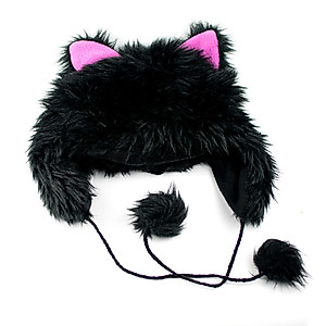 Faux Fur Fabric Craft Fur for Crafts,Gnomes,Costume,Fursuit,Decoration (20×20 inches, Black)