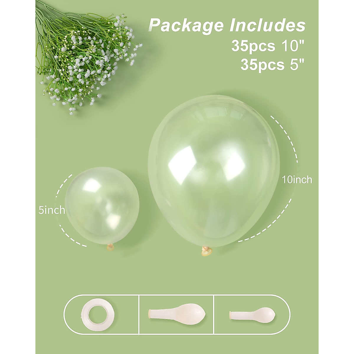 MOMOHOO Clear Balloons Transparent Balloons - 70Pcs 10inch/5inch Clear Bubble Balloons Birthday Party Balloons, Premium Latex Ballons, Clear Balloons Different Sizes for Baby Shower Party Supplies