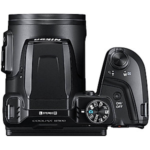 Nikon COOLPIX B500 16MP 40x Optical Zoom Digital Camera Black Bundle with 16GB Memory Card, Camera Bag for DSLR and 4X Rechargeable AA Batteries with Charger