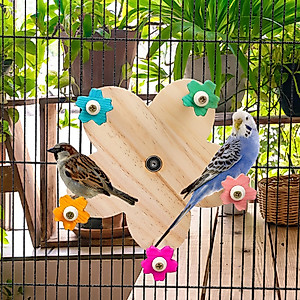 FrgKbTm Wooden Parrots Ferris Wheel Toy with Perches, Bird Toy Rotating Perch Toy, Hanging Bird Stand Cage Accessories for Parakeet Parrot, Cockatiel, Budgerigar,Conure, Lovebirds