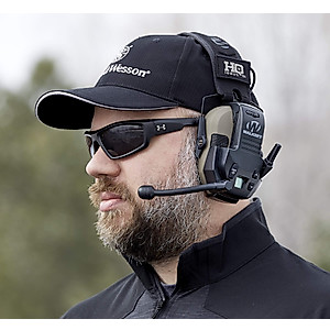 HQ ISSUE Walker's Razor Slim Low Profile Electronic Ear Muffs with Walkie Talkie, Shooting Hearing Protection 2 Pack Flat Dark Earth