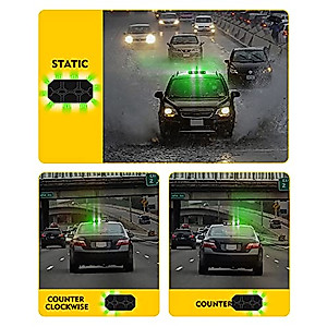 LUMENIX LED Rooftop Strobe Beacon Lights Magnetic Mount Emergency Traffic Security Warning Caution Flashing Plow Light Bar, for Construction Vehicles Tow Trucks Snowplow Postal Cars White/Green