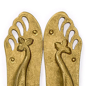 Hardware Philosophy Sandal Brass Cabinet Backplate Strip Pulls Hardware Set 8.7"