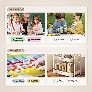 NIIMBOT D110 Label Maker Machine with Tape, Small Thermal Sticker Printer with 0.59''x1.18'' Labels, Portable Bluetooth Connection, White