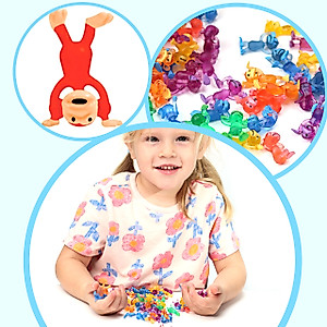 Entervending Monkey Toys in Capsules Bulk - 50 Pcs - 1.1 Inch Plastic Capsules and Funny Monkey Figurines for Kids - Bulk Toys for Classroom Prizes – Easter Basket Stuffers