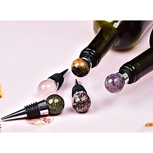 JIC Gem Amethyst Wine Stoppers, Decorative Crystal Wine Bottle Stoppers for Wedding, Holiday Party, Gift & Decoration 1pc