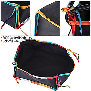 Baby Stroller Basket, Under Baby Stroller Storage Basket Solid Oxford Fabric Pushchair Bottom Basket for Stroller Storage Organizer Bag