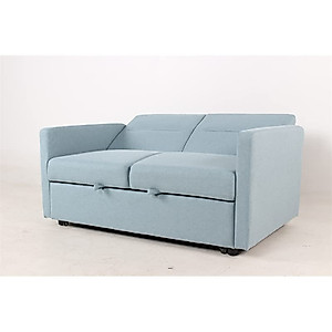 Kingway Furniture Bhrampton Microfiber Sleeper Sofa in Light Blue