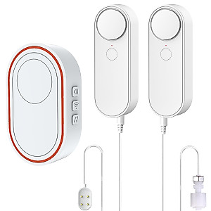 Water Level Detector WiFi, Smart Water Leak Sensor Alarm Kit - High/Low/Leakage Sensor Device, 2 Sensors & 1 Hub, Communication Distance Between Detector and Hub in Open Area is 328 Ft, App Free