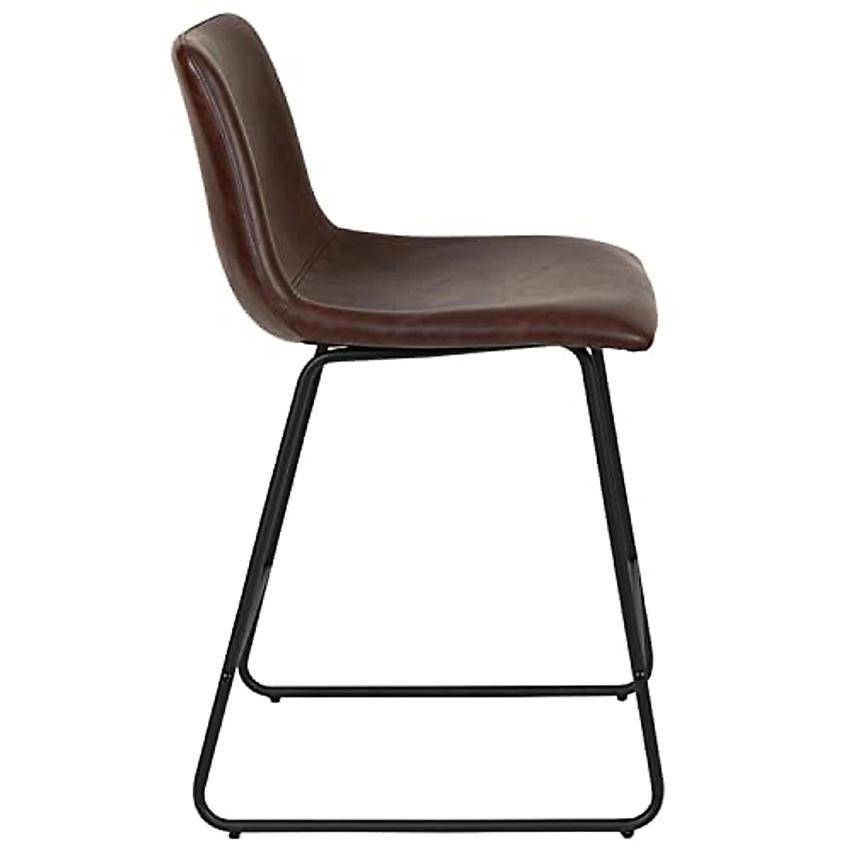 Flash Furniture Reagan 24 inch LeatherSoft Counter Height Barstools in Dark Brown, Set of 2