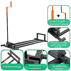 WTRAVEL Ride on Lawn Mower Jack Lift,Telescopic Jack Lifters for Garden Tractor and Lawn Mower Maintenance with Hand Crank +Electric Hadle, Weight Capacity 880 Lbs