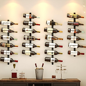 Wall Wine Rack for 12 Wine Bottles, Detachable Wine Storage Organizer, Wall Mount Wine Bottle Display Holder Towel Rack Used As One or Four, for Kitchen, Pantry, Dining Room, Bar, Wine Cellar