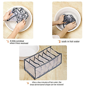 Wardrobe Clothes Organizer for Jeans Upgrade Style Thicker and Bigger,Sweater Organizer for Closet 7-9 Grids with Handle,Clothes Organizer for Folded Clothes (Grey)