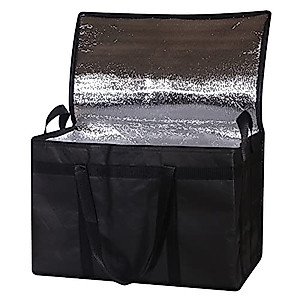 DIOMMELL Large Capacity Insulated Food Delivery Bag, Reusable Grocery Warming Tote Insulation Bag for Hot and Cold Food Beverages Postmates Catering Shopping Groceries Picnic Camping