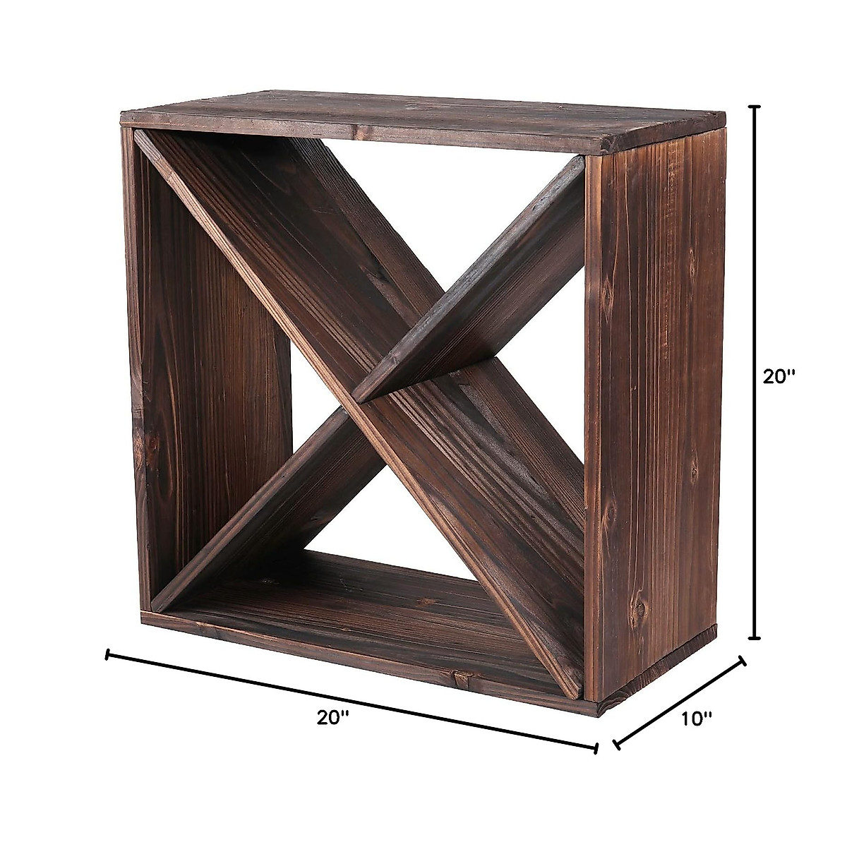 FDHUIJIA Wine Racks countertop Solid Wood Stackable Storage Rustic Retro Cube 48-Bottle Wooden Wine Rack Wine Cabinet