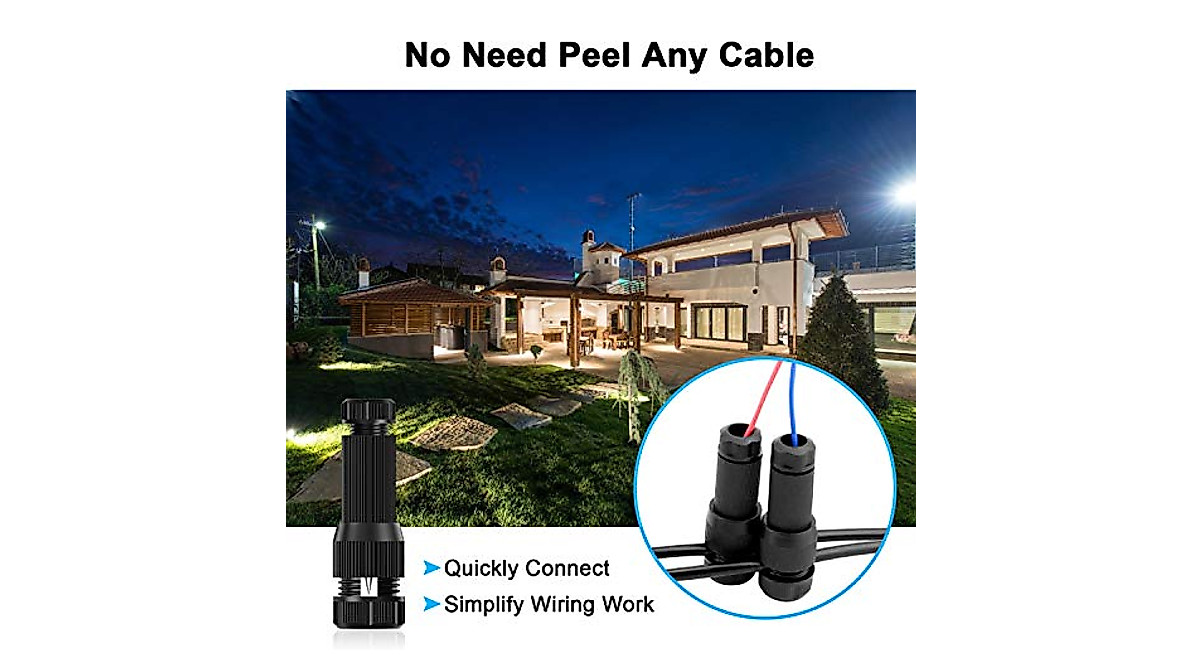 Fntek 36 Pack Low Voltage Landscape Light Connectors for Outdoor Lighting