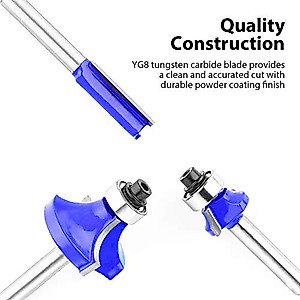 KOWOOD Router Bits Sets of 24A Pieces 1/4 Inch Shank Router Bit Set T Shape - for Commercial Users and Beginners…