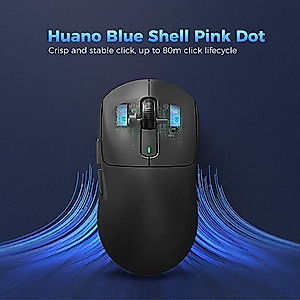 KYSONA Wireless Gaming Mouse Ultralight 55g, 3395 Lag-Free Sensor, 26K DPI, HUANO Switches, 80Hrs Long Battery Life, 6 Programmable Button for PC, 3 Modes (2.4G/Wired/BT), Win with M600, White