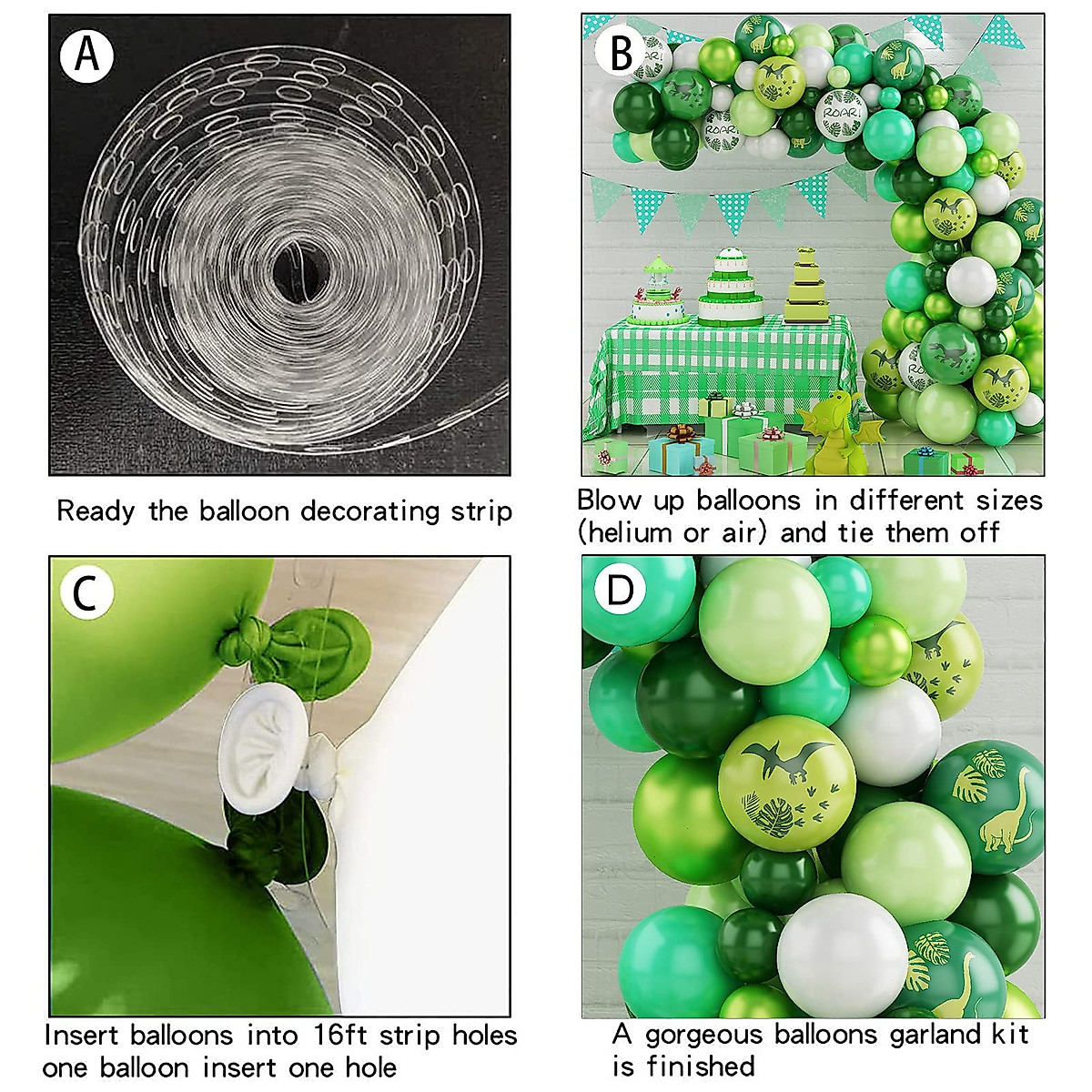 Dinosaur Balloon Arch,100pcs Dinosaur Party Decorations,Dinosaur Birthday Party Supplies for Dino Themed Kid's Party,Celebration