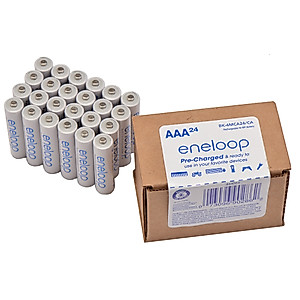 Eneloop Panasonic BK-4MCA24/CA AAA 2100 Cycle Ni-MH Pre-Charged Rechargeable Batteries 24 Pack & Panasonic BK-3MCA24/CA AA 2100 Cycle Ni-MH Pre-Charged Rechargeable Batteries 24 Pack