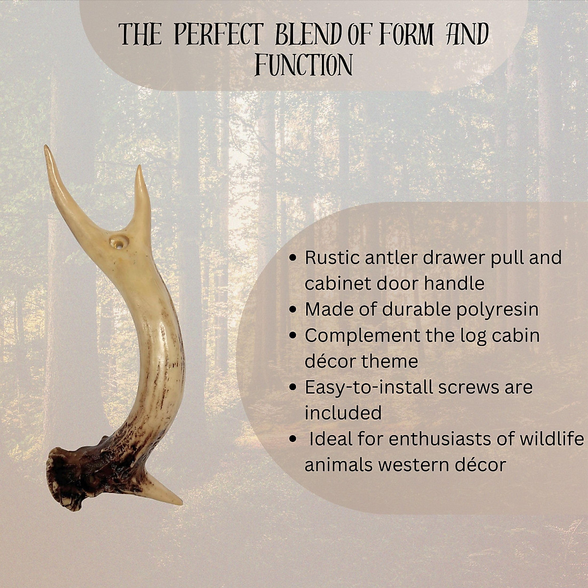 BestGiftEver Rustic Antler Pulls (Set of 2) 6 inch long in a pair for Cabinet Drawer Door - Cabin Lodge Decor