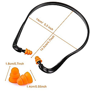 Banded Ear Plugs Hearing Bands Banded Ear Band Plug Shooting Reusable Construction Ear Plugs Protection Silicone Replacement Pods for Work Sleeping Concerts, Motor Sport Racing (24)