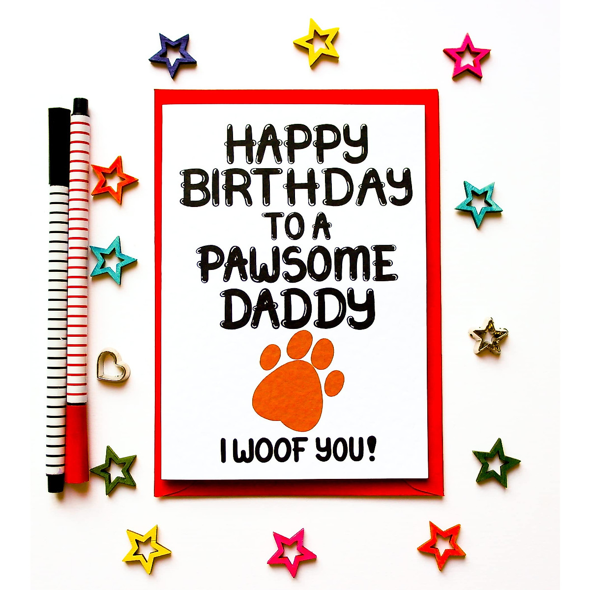 Pawsome Daddy Birthday, Dog Dad Birthday Card, Cute Birthday Card For A Dog Daddy From Dog, Pet Owner Fur Baby