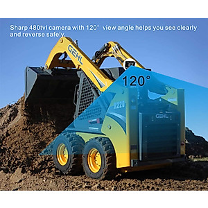 7" 1080P AHD Wired Reverse Rear View Backup Camera System,Guide line,IP69K No water leakage Camera, Night Vision, Vibration-proof 10G for Tractor/Truck/Excavator/Caravan/Skid Steer/Heavy Equipment