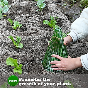 Fshow Garden Cloches,20 Pack Reusable Plant Bell Cover,Bell Jar Cloches for Protection Against Sun, Frost, Snails Etc. (Dark Green)