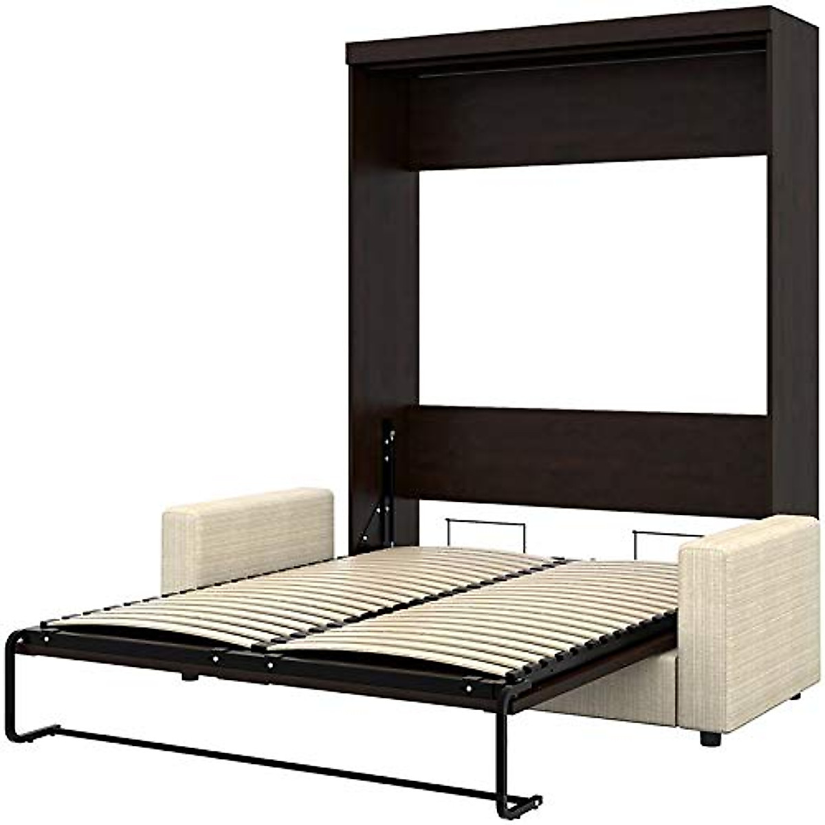 Bestar Pur 78W Queen Murphy Bed and a Sofa in Chocolate