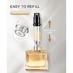 BRARIOS Refillable Portable Mini Perfume Atomizer for Travel, 5ml Luxury Empty Leakproof Pump Perfume Spray bottle Atomizer for Man and Woman (Y-Champaign Gold)
