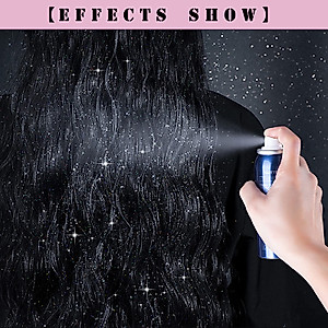 Shiny Glitter Spray, Hair and Body Glitter Spray, Quick-Drying Waterproof Long-Lasting Body Shimmery Spray for Prom, Festival Rave and Stage Makeup (2.11 oz)