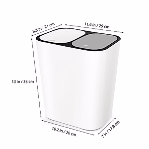 GANAZONO Trash Can Dual Compartment Garbage Can 15L Recycling Bin Double Bin Trash Can with Lid for Kitchen Office Bedroom