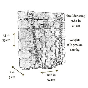 Time Resistance Leather Tote Bag for Women Shoulder Bag Handmade Black Purse