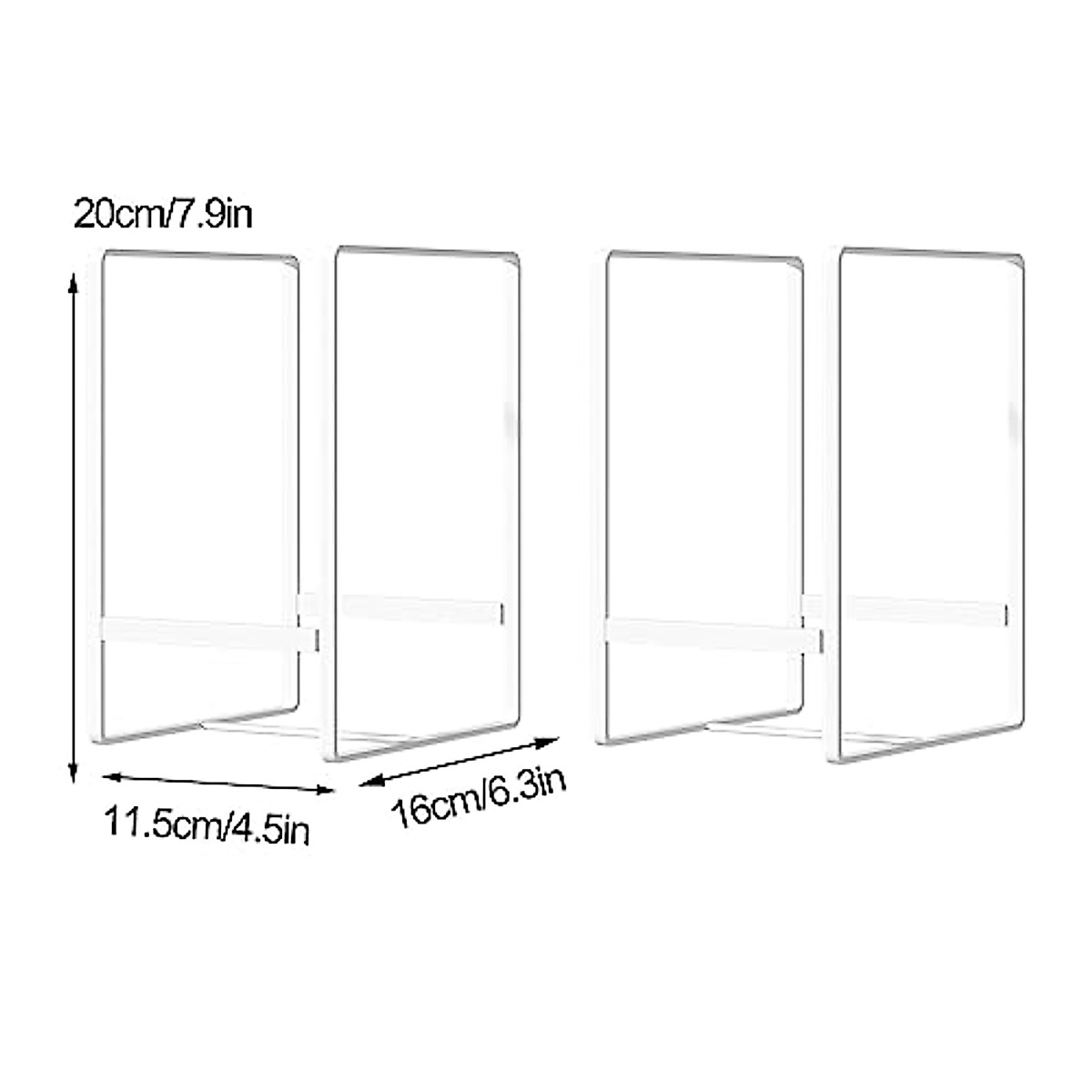 Hikinlichi Large Plate Holders Organizers White 2 Pack Upright Cabinet Dish Drying Racks Metal Plate Dish Organizers Racks Stands for Countertop and Cupboard 7.87in. x 6.29in. x 4.52in.