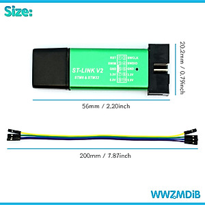 WWZMDiB ST-Link V2 Emulator Downloader Programmer Support STM32 SWD and STM8 Swim (Random Color) (1Pcs(Random Color))