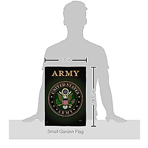 Breeze Decor US Army Garden Flag Armed Forces Rangers Official Licensed United State American Military Veteran Retire Decorative, 13"x 18.5", Thick Fabric