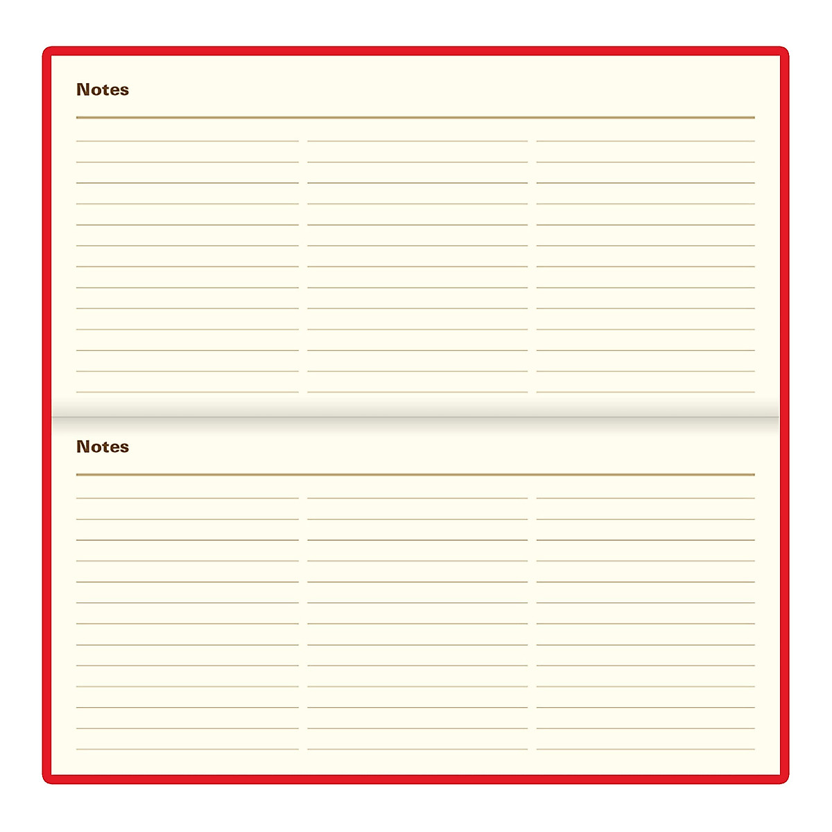 Letts of London Belgravia Weekly/Monthly Planner, 12 Months, January to December, 2024, Appointments, Horizontal, Slim Size, 6.625" x 3.25", Red (C33SRD-24)