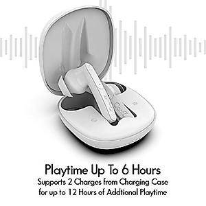 OontZ True Wireless BudZ ULTRA – Active Noise Cancelling True Wireless Earbuds, 5.0 Bluetooth Earbuds, Superior Sound, Customizable Fit, Compact Charging Case, Headset with microphone (White)