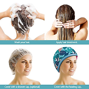 VICARKO Hair Steamer Thermal Heat Cap 𝐄𝐱𝐭𝐞𝐧𝐝𝐞𝐝 𝐂𝐨𝐫𝐝 Deep Conditioning Natural Black Hair Scalp Treatment Spa Hot Head Care Electric for Home Use