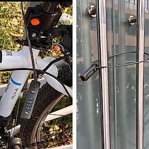 Zolunu Combination Lock Cable Security Steel Cable Luggage Lock Weatherproof with Resettable Code, Braided Steel Coated Anti-Theft Cable Lock