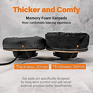 Replacement Ear Pads Compatible with HD668B, SR850, ATH-A900, ATH-AD500X, ATH-A700, AD700X, AD900X, ATH-A990z, ATH-R70X, ATH D700X, AD1000X, AD2000X Headphones (Velour Black)