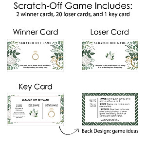 Big Dot of Happiness Boho Botanical Bride - Greenery Bridal Shower and Wedding Party Game Scratch Off Cards - 22 Count
