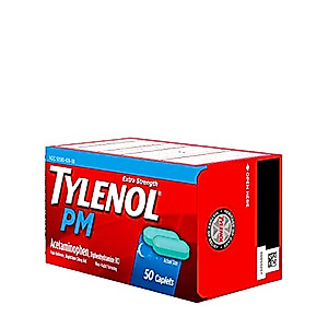 Tylenol PM Extra Strength Pain Reliever & Sleep Aid Caplets, 500 mg Acetaminophen, 50 ct