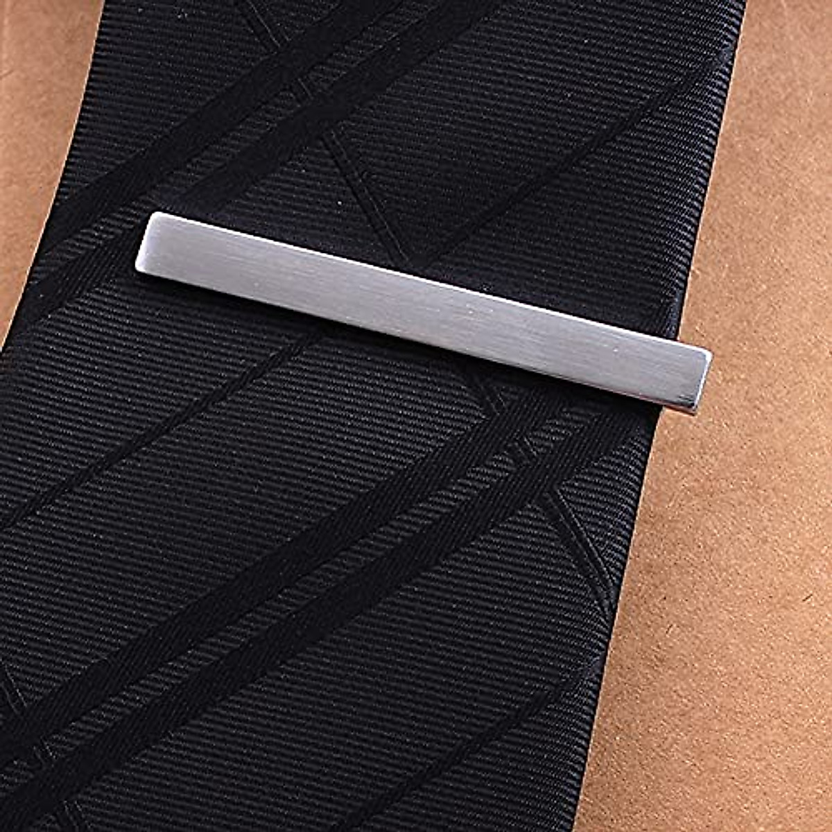 Men Metal Silver Tone Simple Necktie Tie Bar Clasp Clip (Sliver)