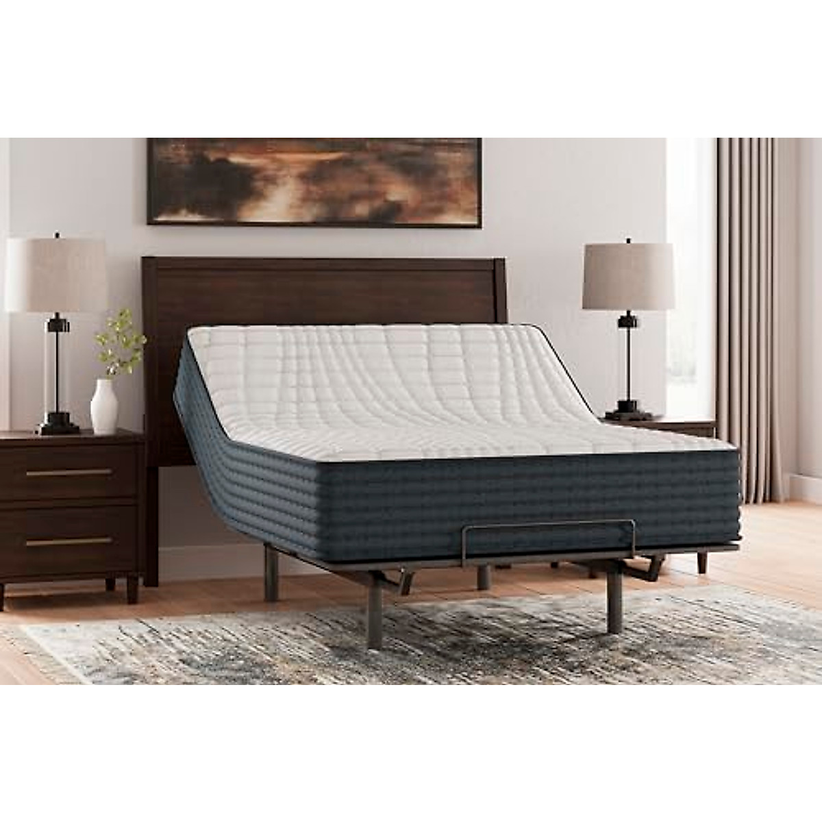 Signature Design by Ashley Hybrid 1200 12 Inch Firm Moisture Wicking Mattress with Charcoal-Infused Gel Memory Foam and Edge Support for Pressure Relief and Temperature Regulating, Queen