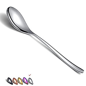 Dinner Spoons 6 Piece, 8.1'' Stainless Steel Tablespoons, Soup Spoons, Dessert Spoons, Spoons Silverware for Home, Kitchen or Restauran,Dishwasher Safe (Silver)