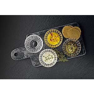 Nachtmann Bossa Nova Round Crystal Dip Bowls, Set of 4, Serving Dish for Sauce, Salsa, Ice Cream, and Dips, Giftable, 3.5 Ounce, Clear, Dishwasher Safe