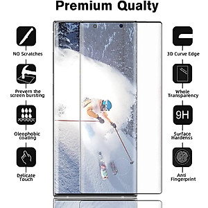 [2+2 Pack] Galaxy Note 10 Plus Screen Protector, Ultra HD Tempered Glass Film [Scratch Resistant] [3D full coverage ] [9H Hardness] [Fingerprint Unlock] For Samsung Galaxy Note 10 Plus/Note 10+ 5G (6.8 Inch)