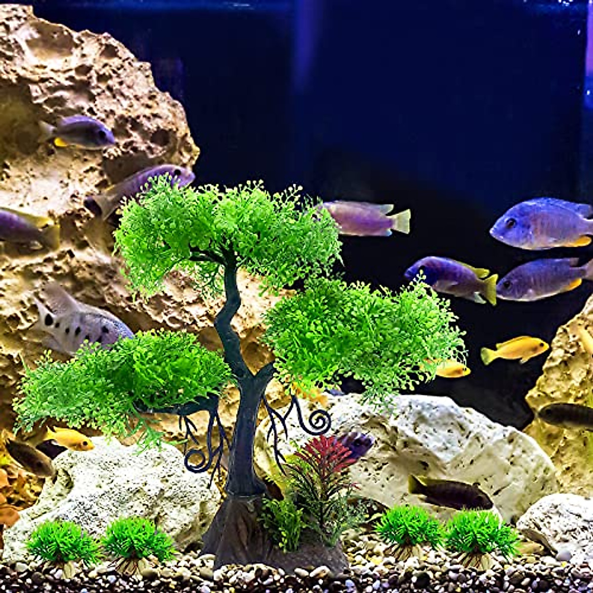 MiukingPet Artificial Aquatic Plants Fishtank Decorations Aquarium Decorations,Applicable to Office and Household Simulation Fish Tank Plants (Green)